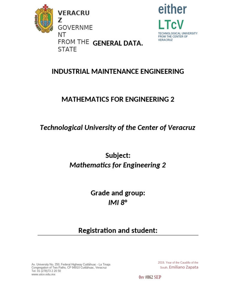 Mathematics For Engineering II | PDF | Equations | Mathematical Analysis