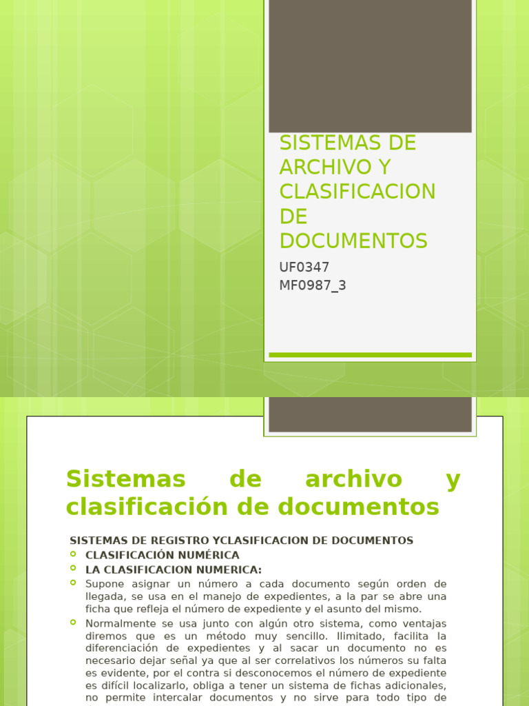 Sistemas de Archivo y Clasificacion de Documentos | PDF | Archivo de computadora