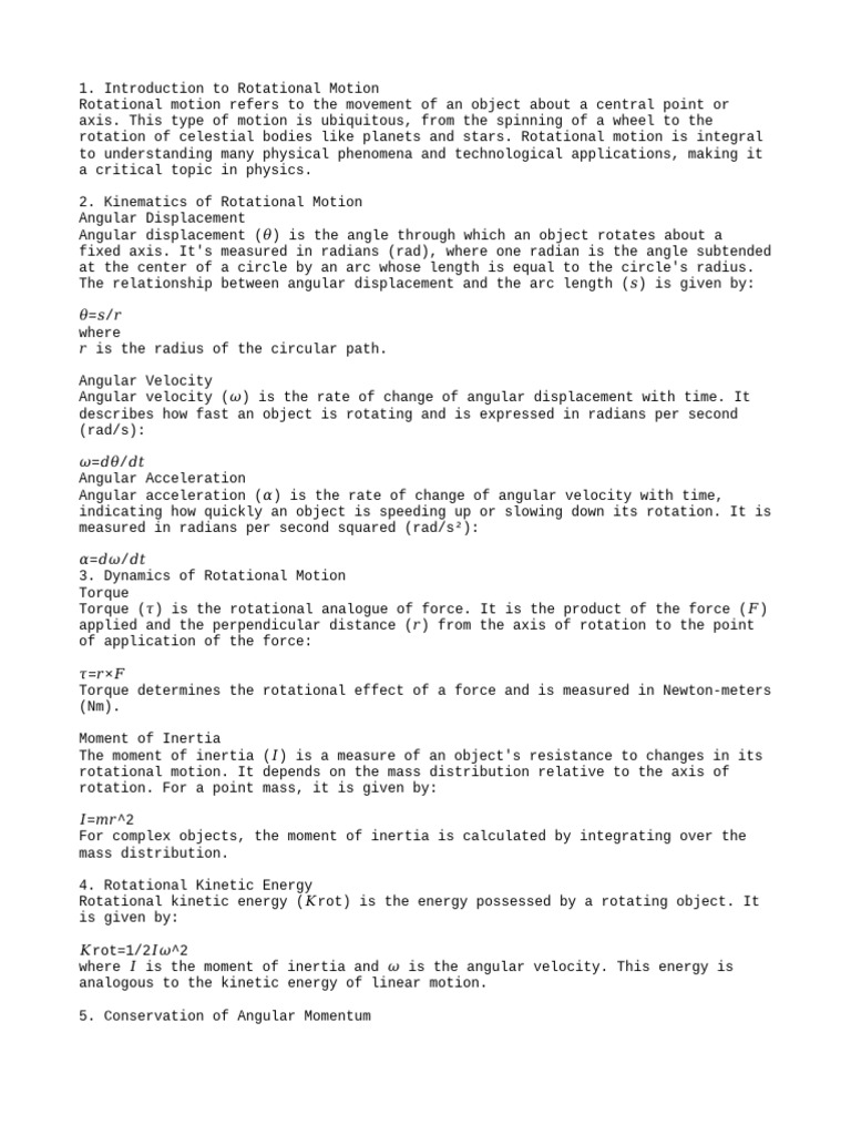Understanding Rotational Motion Basics | PDF | Rotation Around A Fixed ...