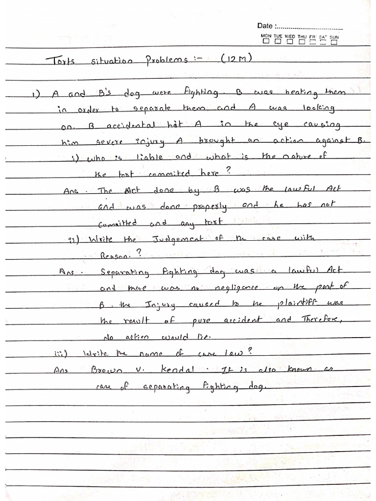 Tort Situational Problem | PDF