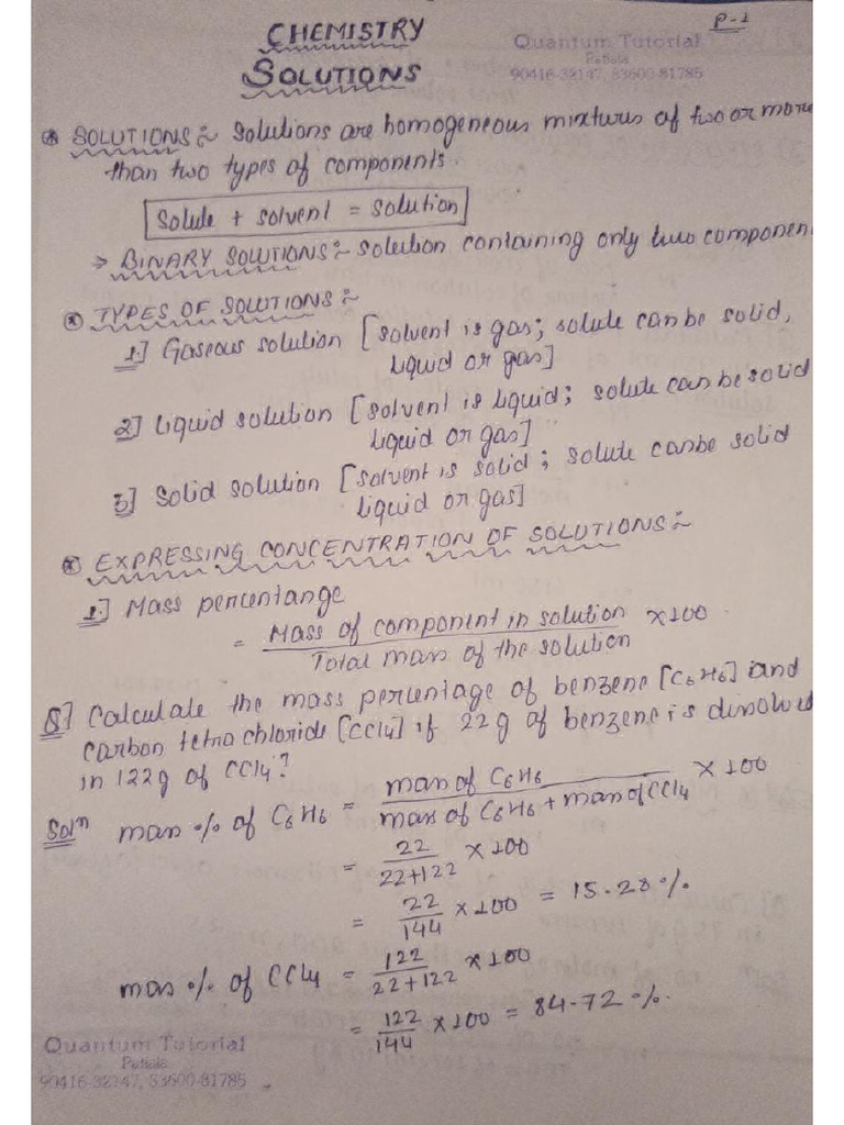 Class 12 Ch2 Solutions (Chemistry) | PDF