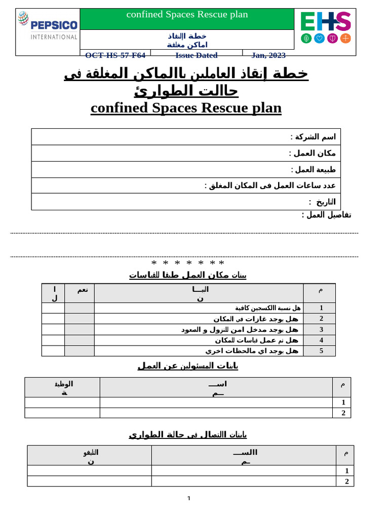 Confined Space Rescue Plan 1722551307 | PDF