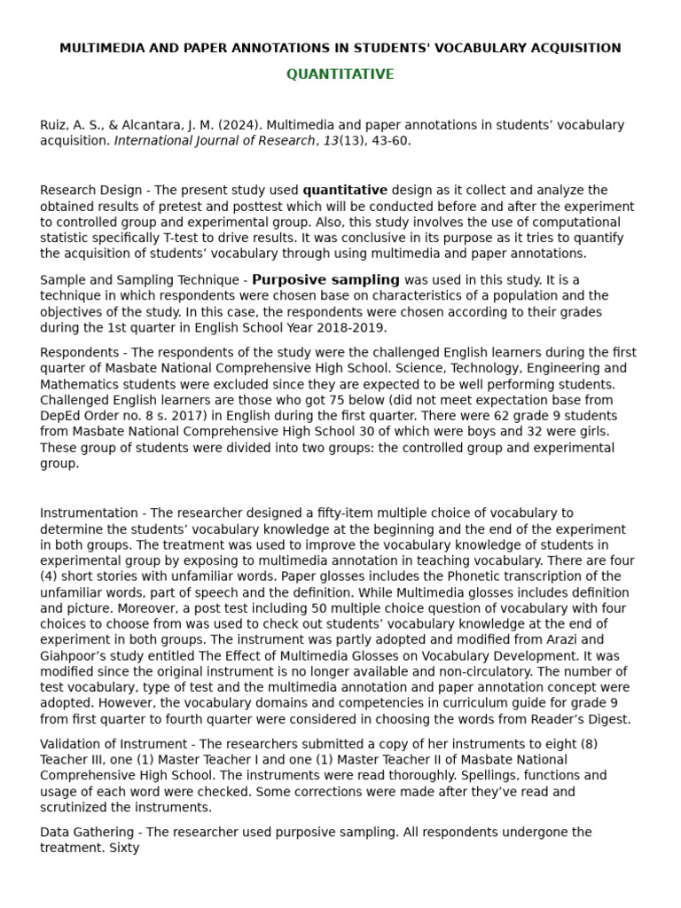 Multimedia and Paper Annotations in Students | PDF | Qualitative ...