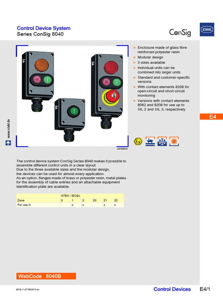 ConSig 8040 Control Device Overview | PDF | Switch | Electricity