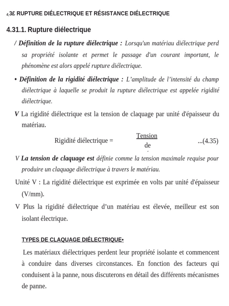 Rupture et Rigidité Diélectrique | PDF | Diélectrique | Condensateur
