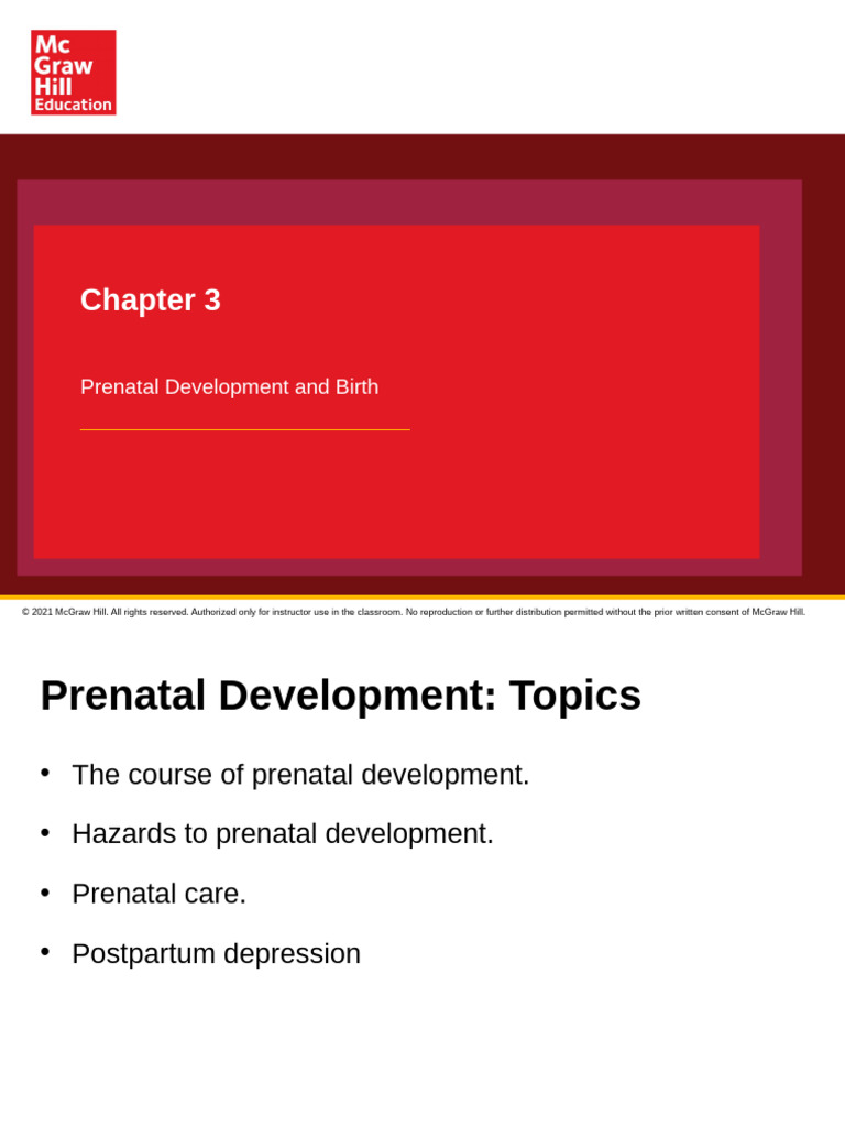 Chapter 3 Prenatal Development | PDF | Prenatal Development | Pregnancy