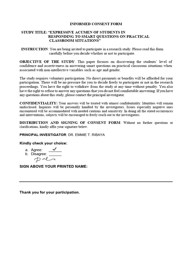 Informed Consent Form | PDF