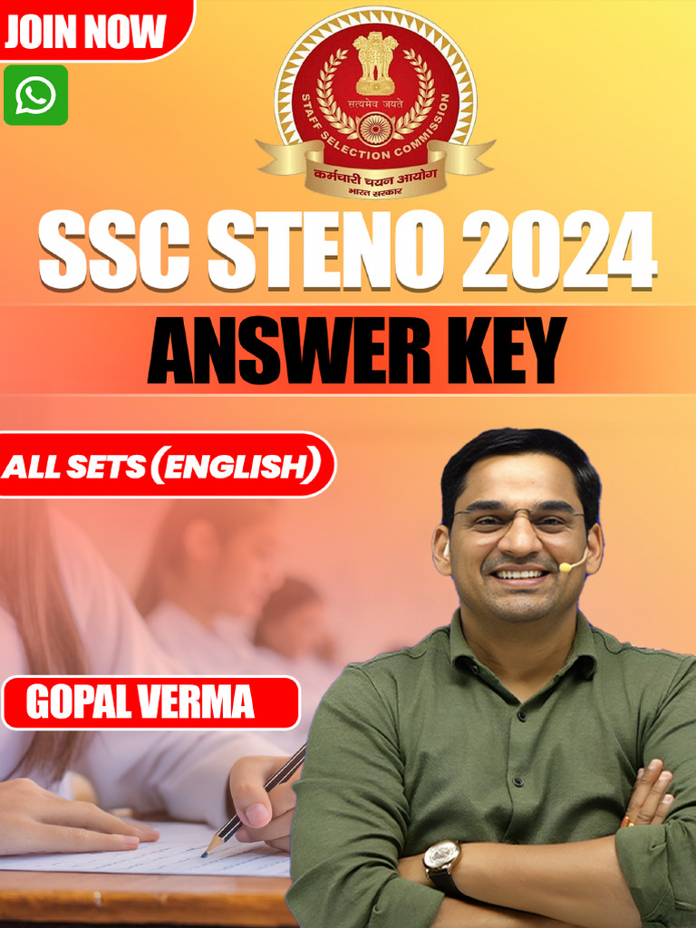 SSC Steno 2024 All Sets in English by Gopal Verma Sir | PDF | Linguistics