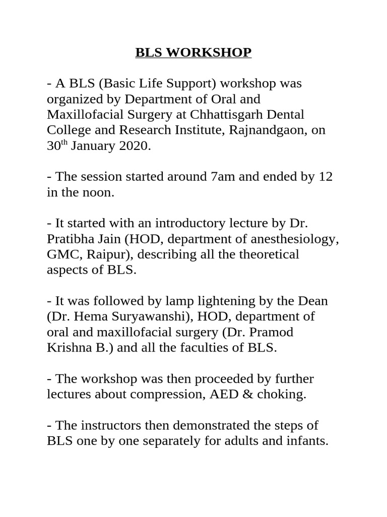 BLS Workshop | PDF