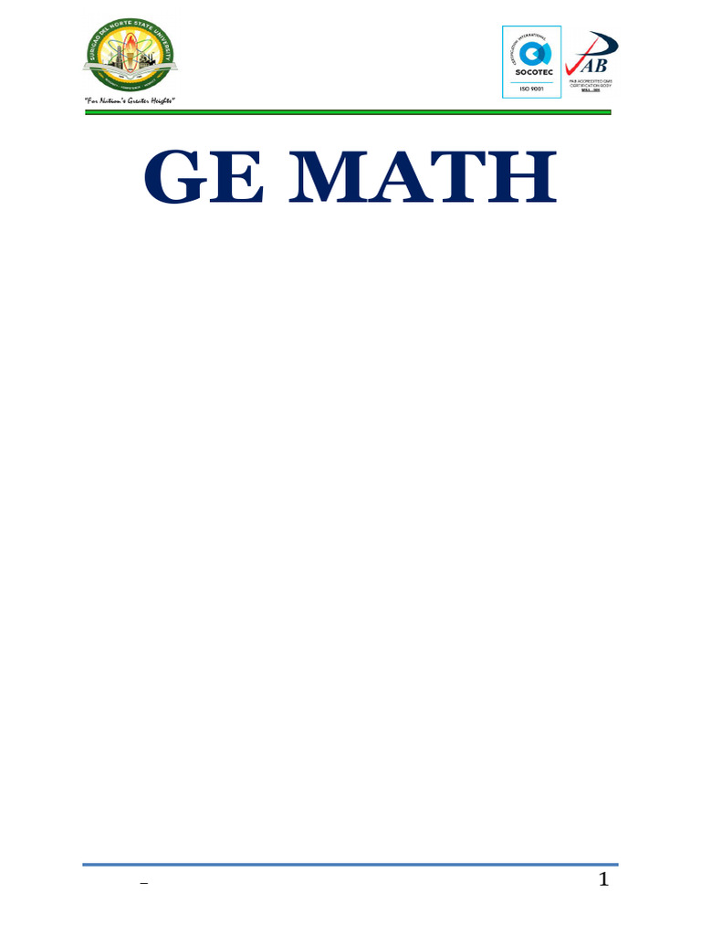 GE Math Learning Module 1 SNSU | PDF | Pattern | Fractal