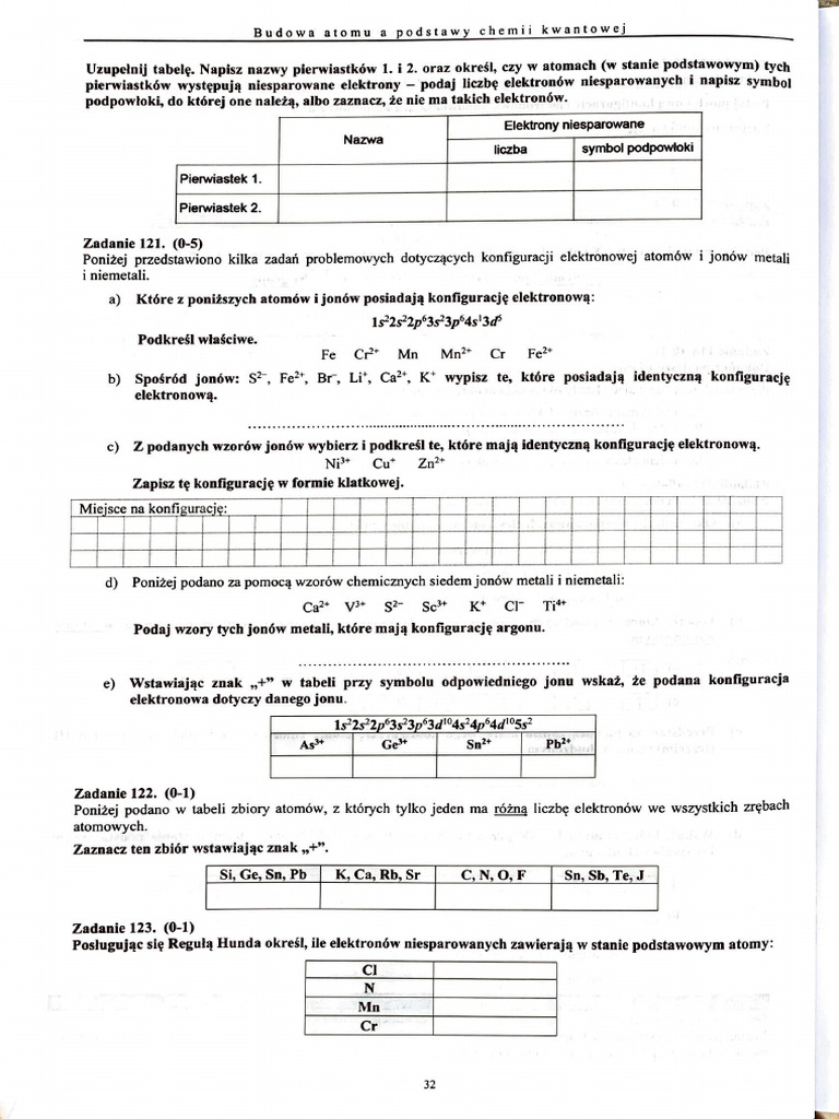 Budowa Atomu - Witowski Zadania 2 | PDF