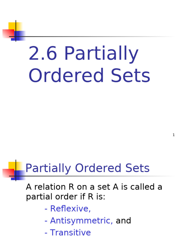 ENSA Agadir Hassane Bouzahir Chapter 2.6 Partially Ordered Set | PDF | Combinatorics | Graph Theory