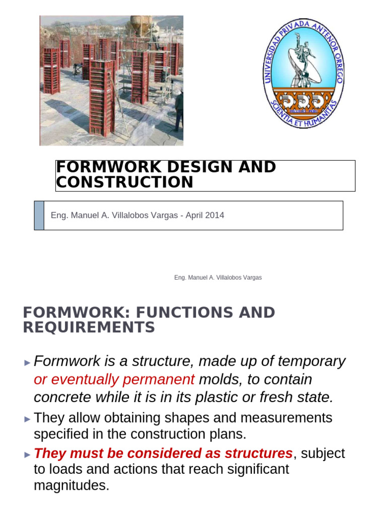 Design and Construction of Formwork | PDF | Concrete | Applied And ...