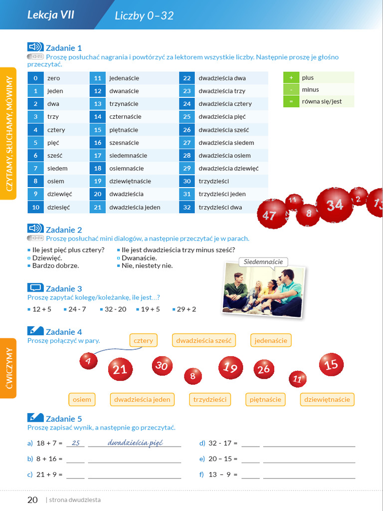 Polski-Na-Dobry-Start-Podręcznik Lekcja 2 (Liczby) | PDF
