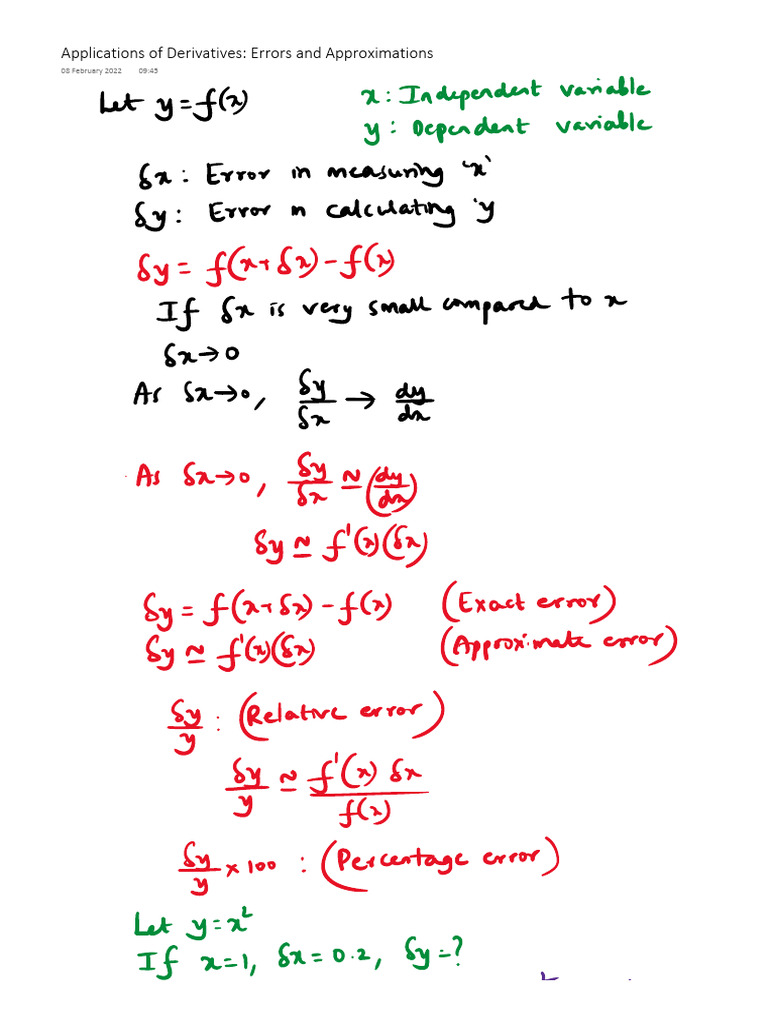 Applications of Derivatives (Lecture 69, Part 2, February 8) | PDF