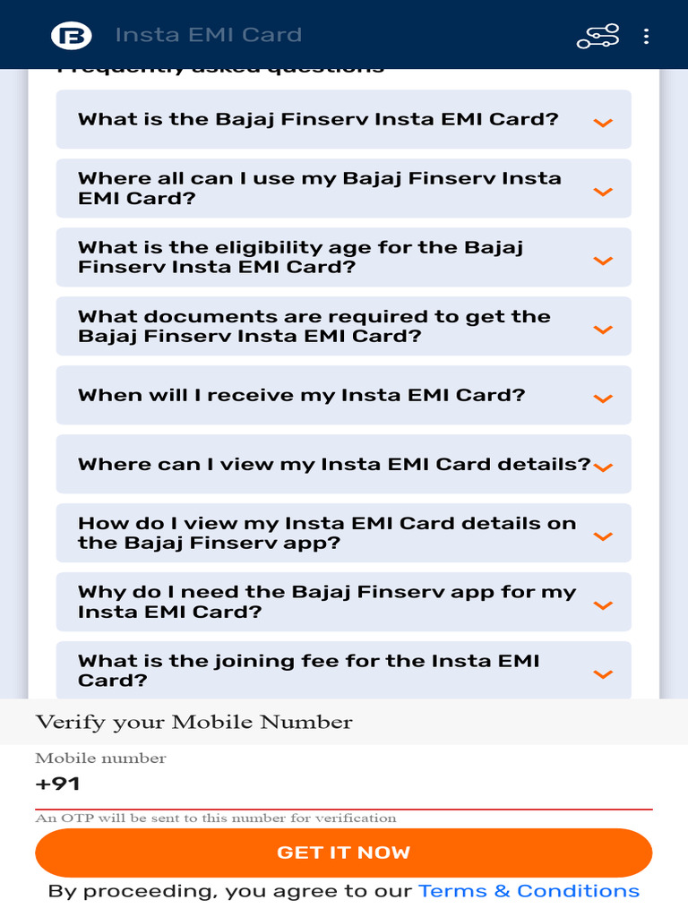 Bajaj Finserv Insta EMI Card Guide | PDF
