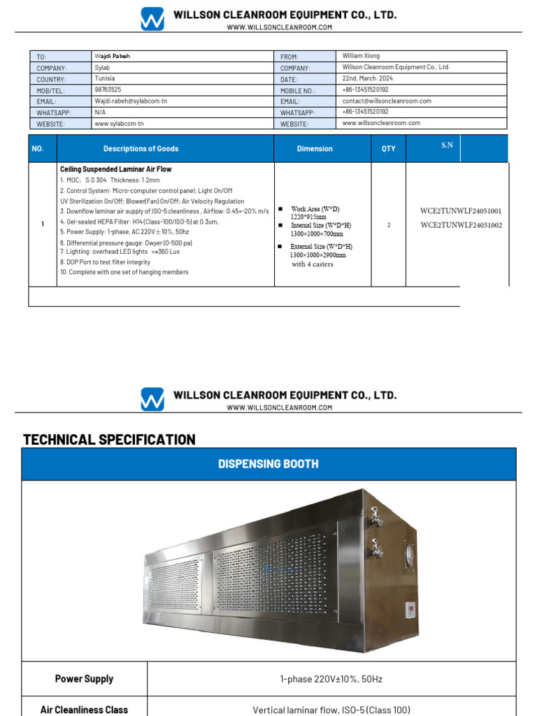 Mobile Vertical Laminar Air Flow - Certificat | PDF | Mechanical ...