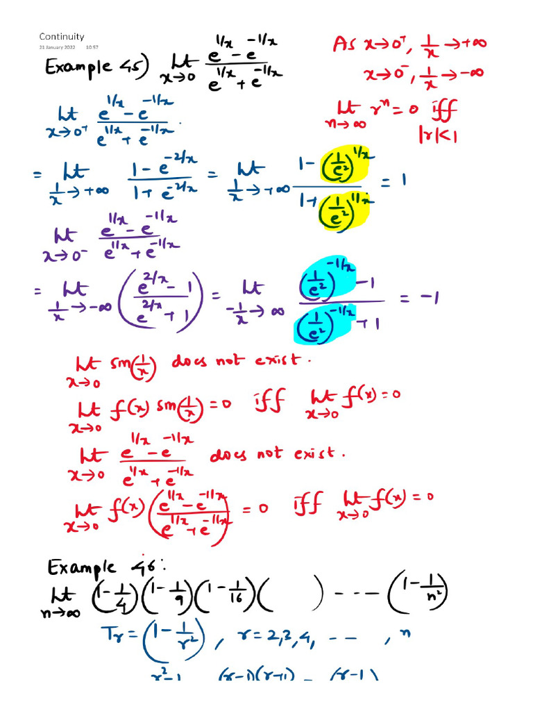 Continuity (Lecture 60, January 21) | PDF
