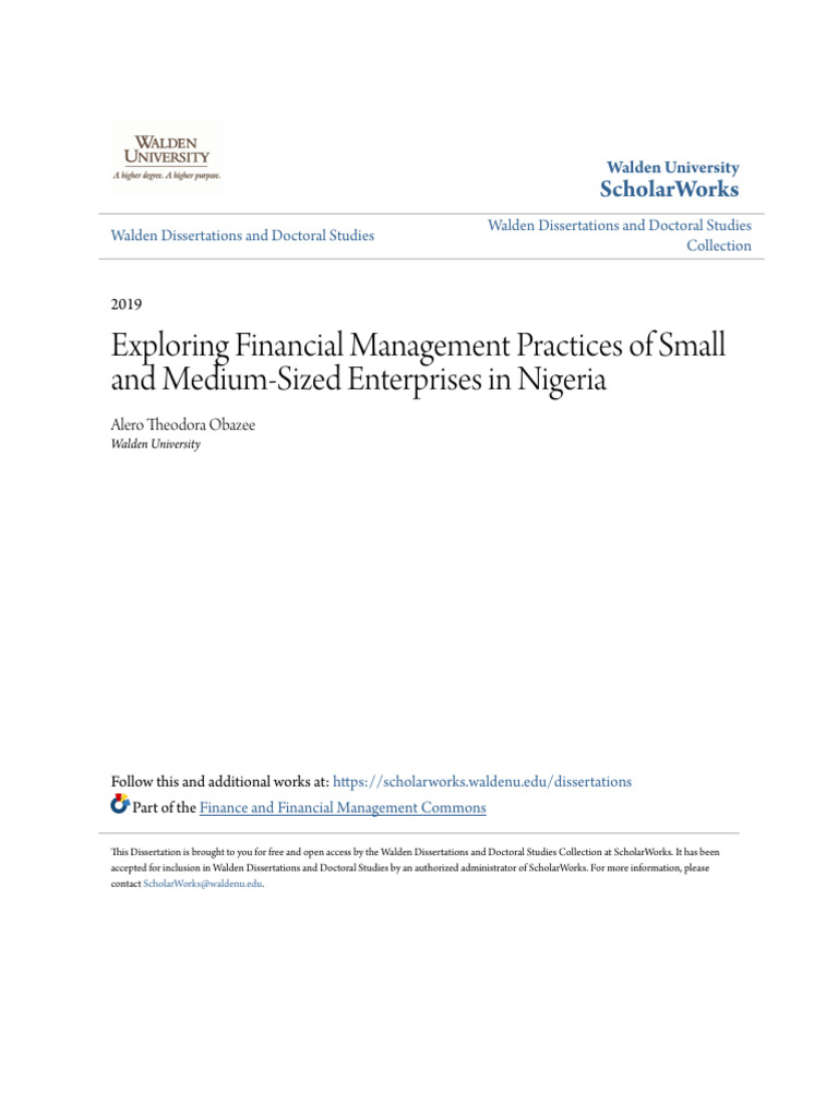 Exploring Financial Management Practices of Small and Medium-Size | PDF | Small And Medium Sized ...