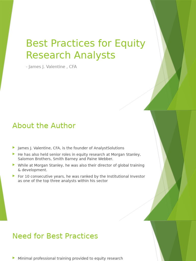 Best Practices For Equity Reearch Analysts - Book Review | PDF ...