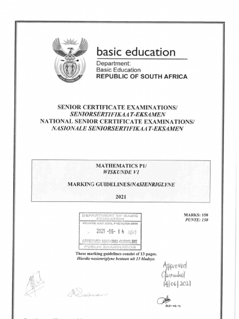 Mathematics P1 Memo | PDF