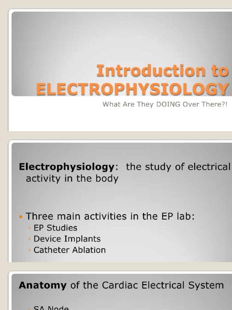 Lecture 27 Electrophysiology | PDF