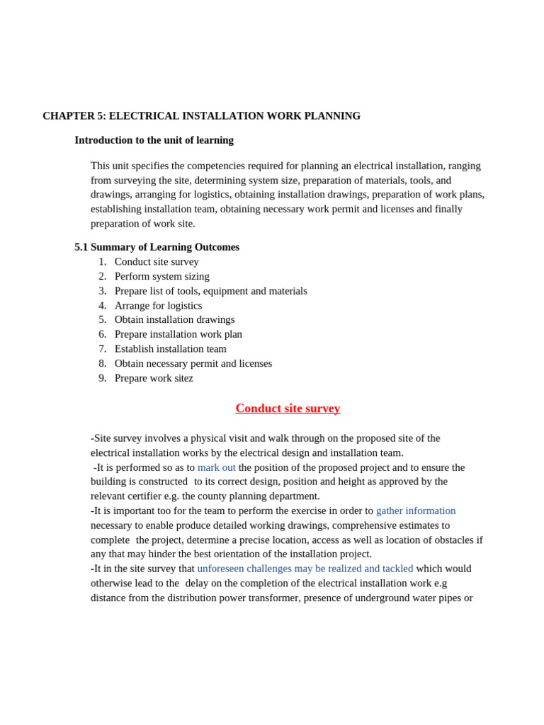 Electrical Site Survey Planning Guide | PDF | Fuse (Electrical ...
