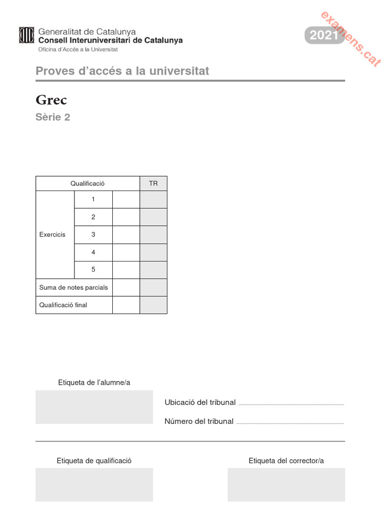 Pau Grec 2021 Juny Enunciat | PDF