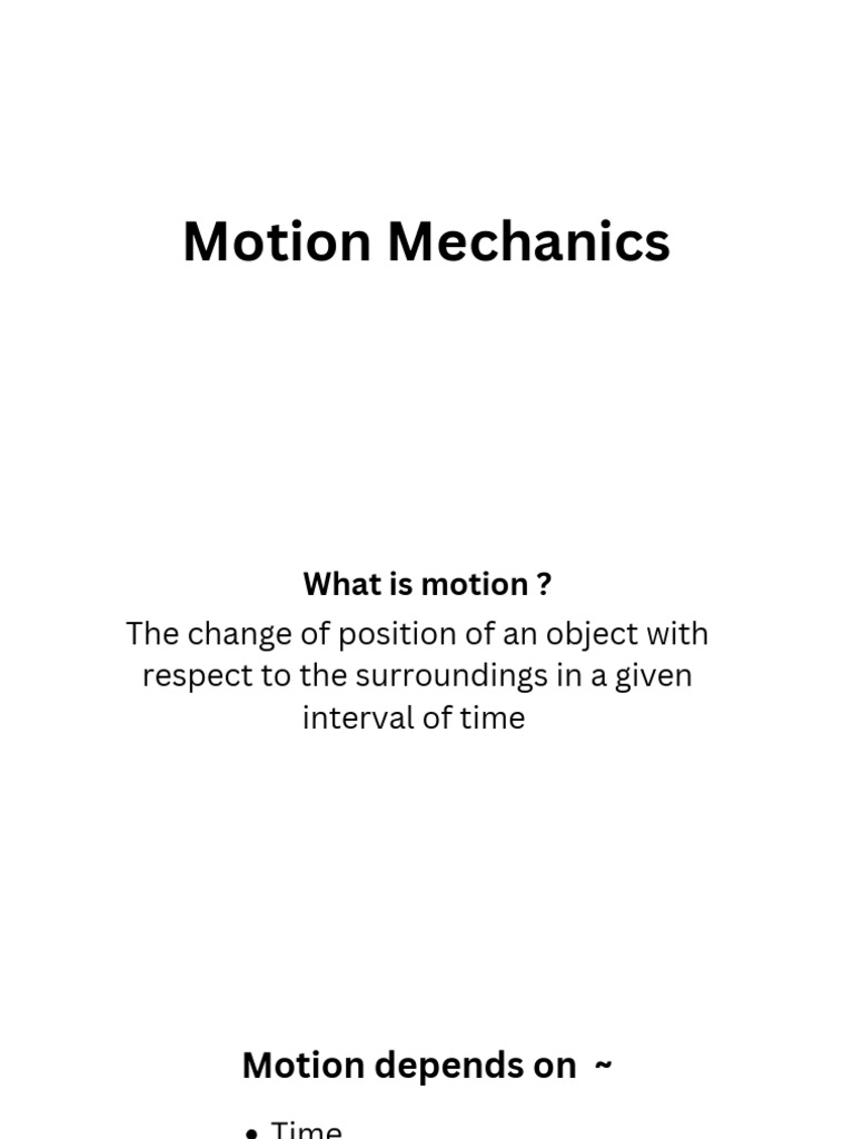 Understanding Motion Mechanics Basics | PDF