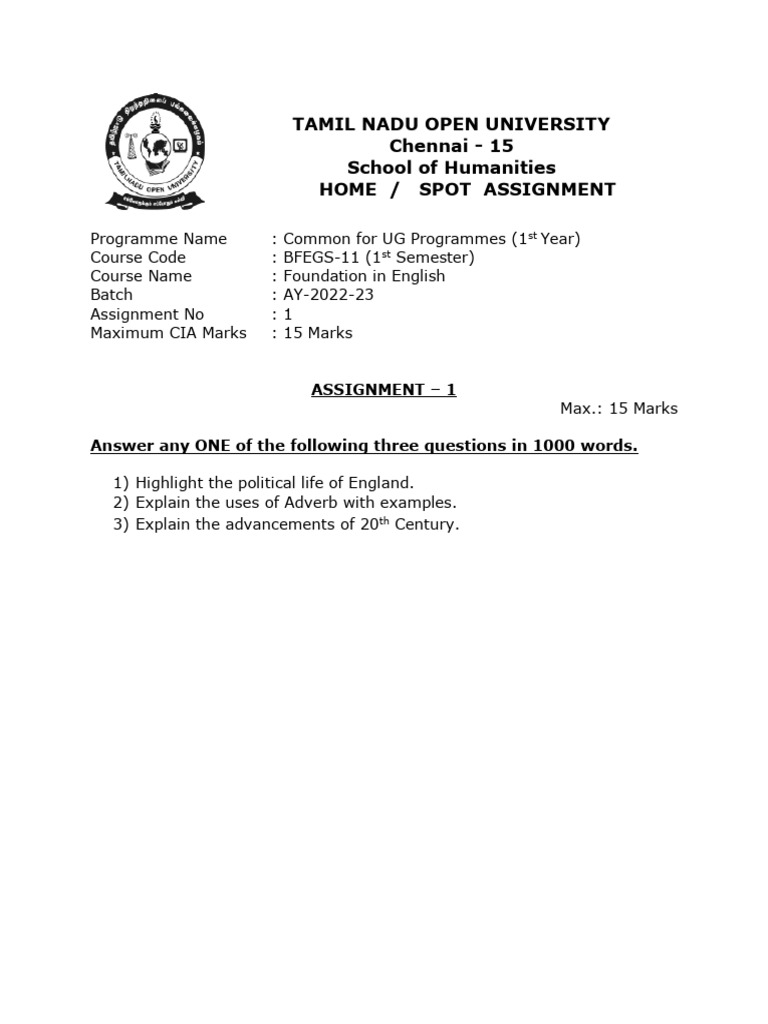 BFEGS 11 Assg 1 | PDF