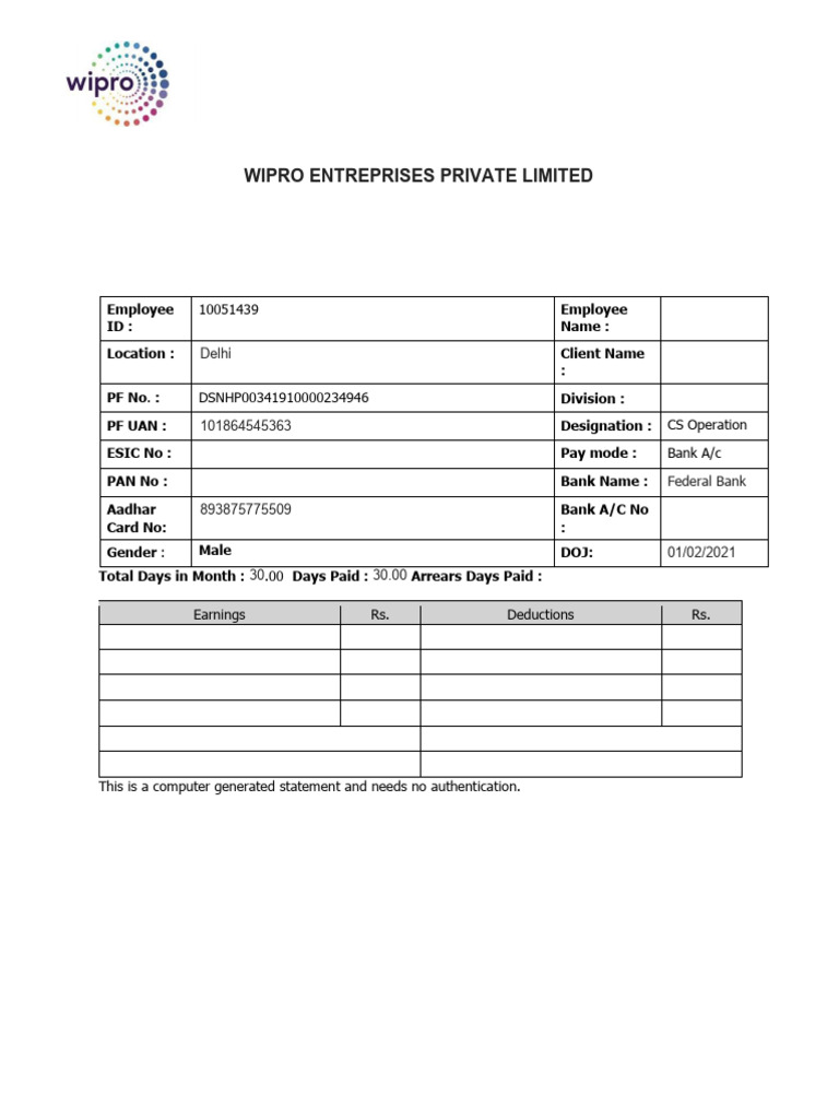 Payslip Nov 2024 | PDF