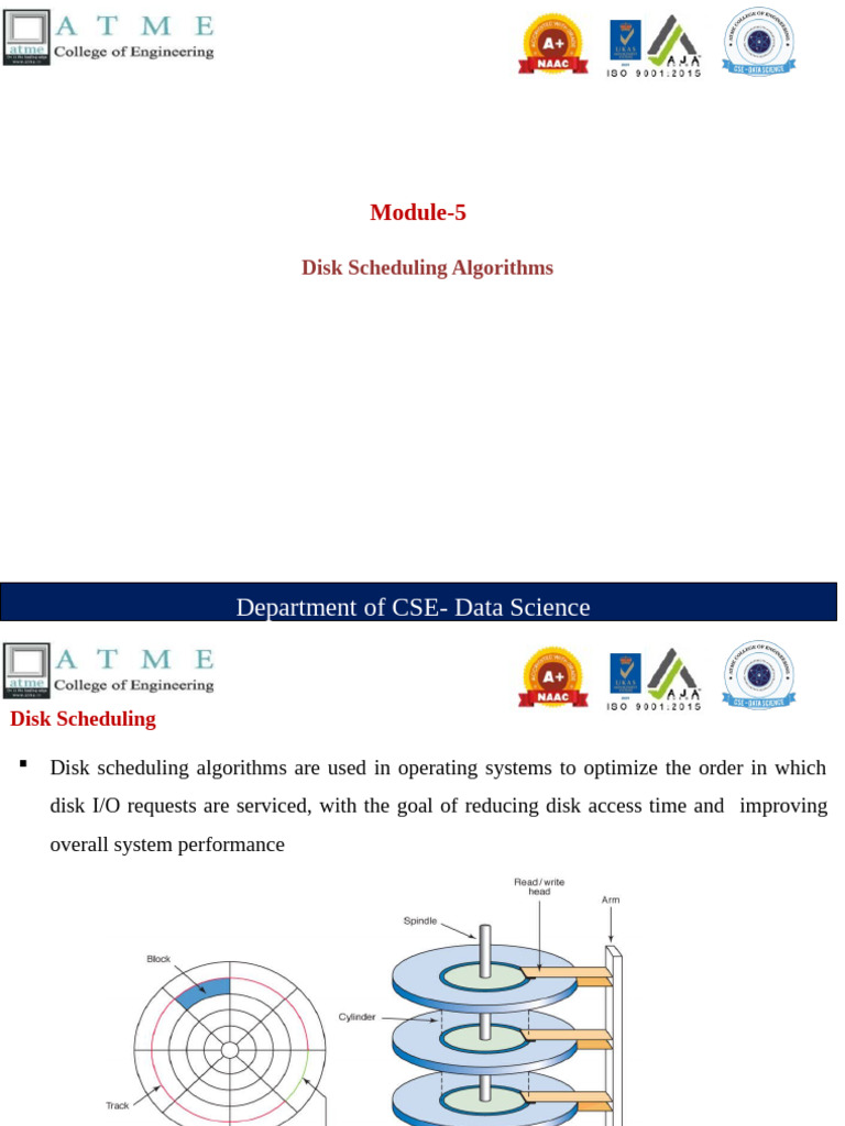 Module - 5 - Disk Scheduling Algorithms | PDF | Scheduling (Computing) | Hard Disk Drive