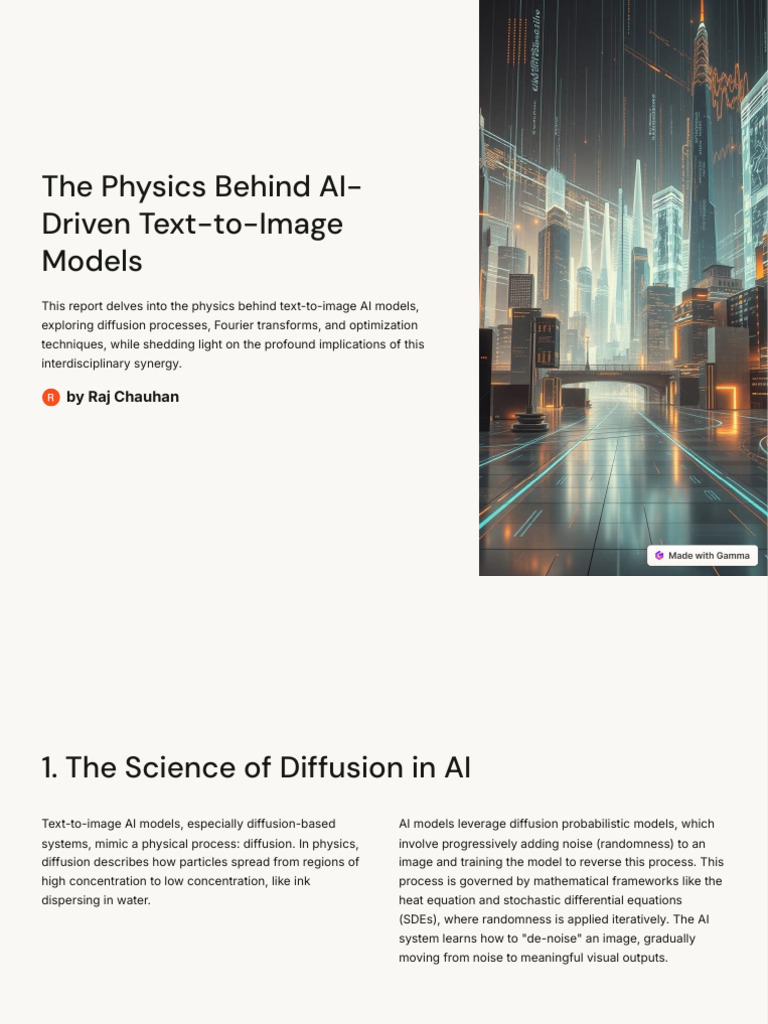 The Physics Behind AI Driven Text To Image Models | PDF | Artificial ...