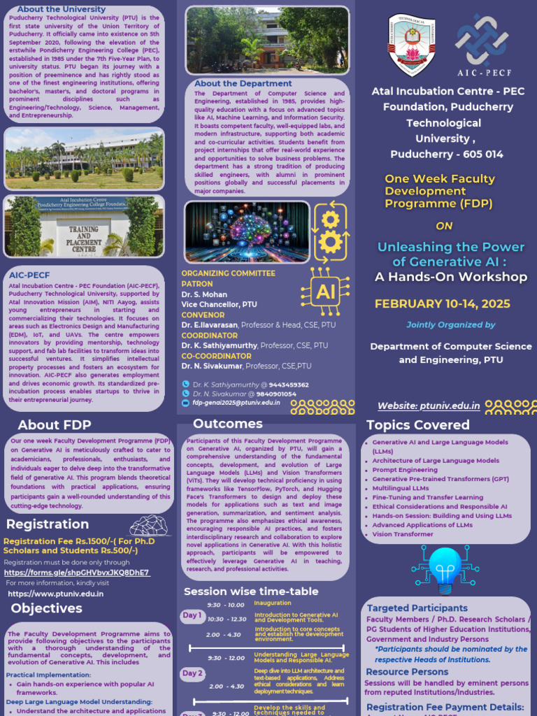 PTU-CSE-GenAIFDP Brochure | PDF | Artificial Intelligence ...