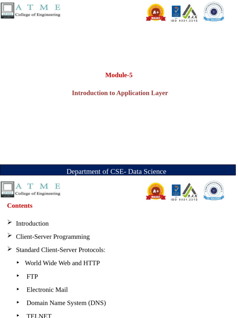 Module-5 Application Layer | PDF | Networking | Internet & Web