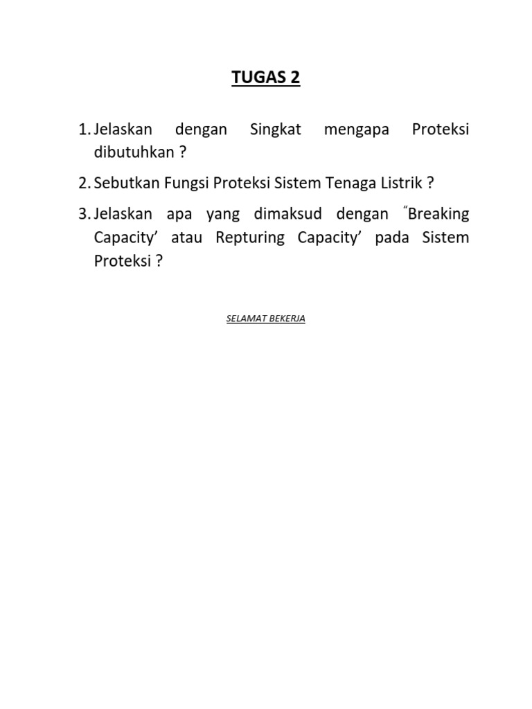 Tugas 2 Sistem Proteksi Dan Rele | PDF