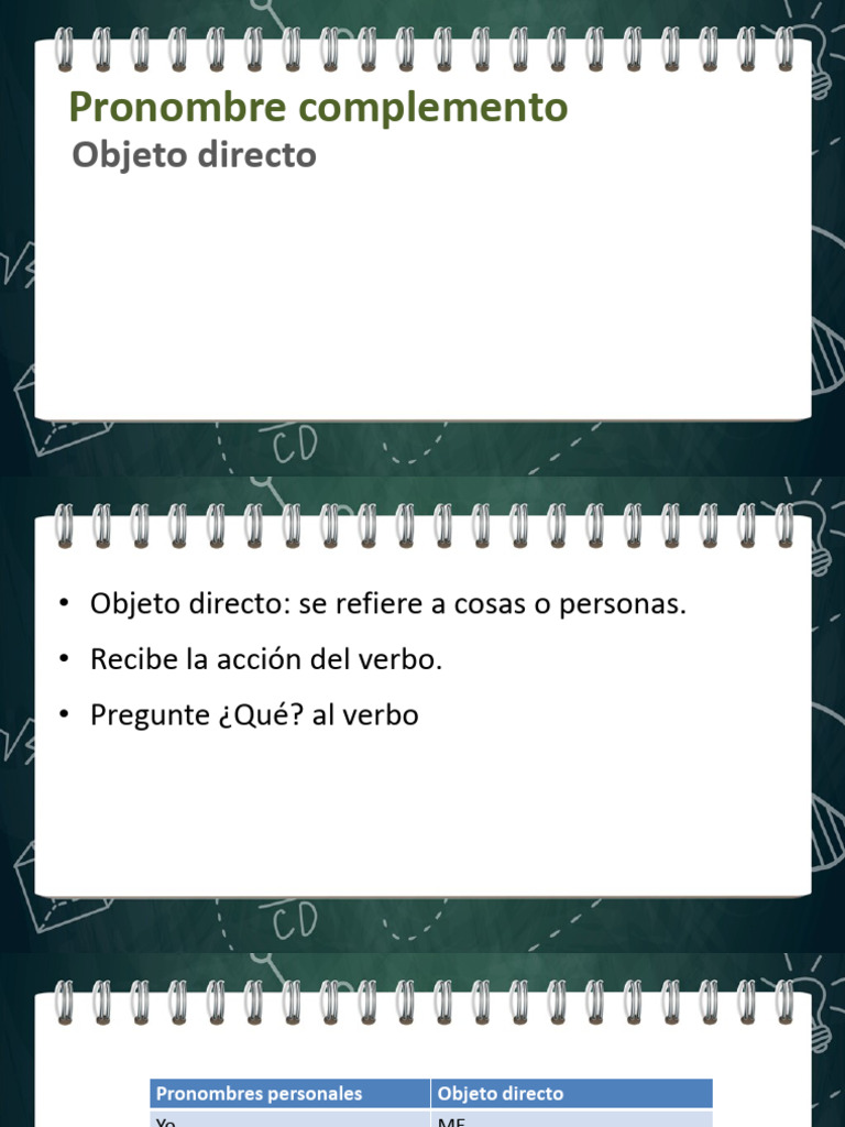 Pronombres Complemento Directo | PDF