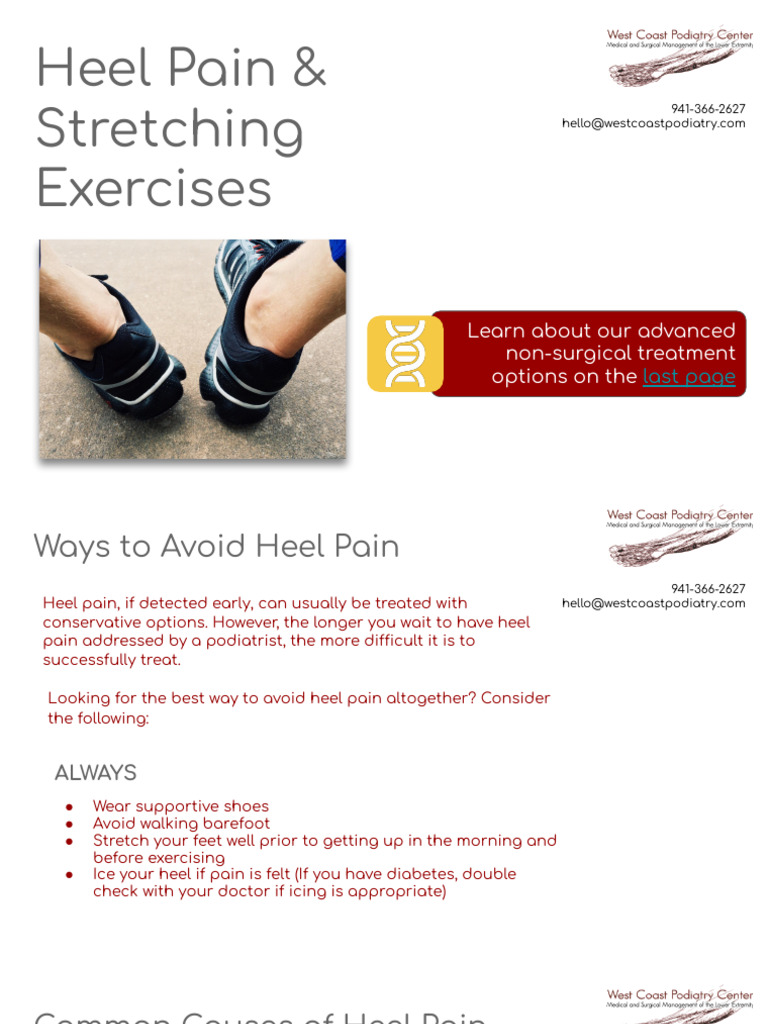 West Coast Podiatry Heel Pain and Stretching Exercises3 1 | PDF | Foot ...