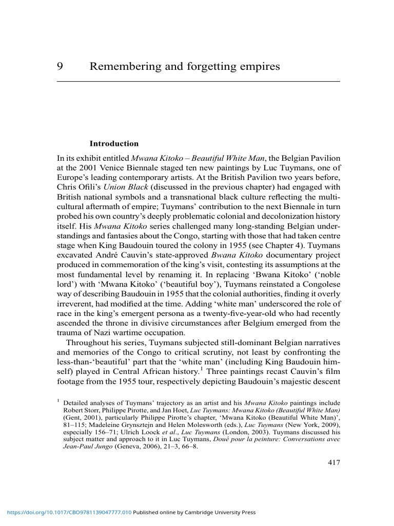 Remembering and Forgetting Empires | PDF | Belgian Congo | Belgium