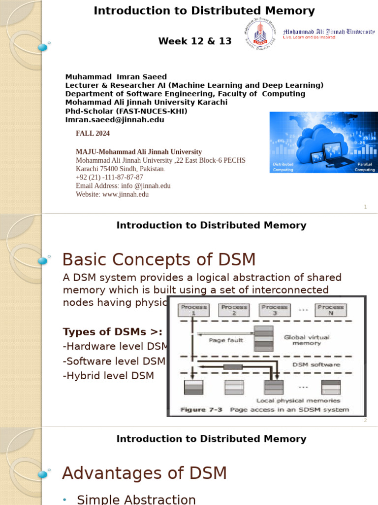 Week# 12 & 13 (Intro to Distributed Memory) | PDF | Central Processing Unit | Computer Architecture