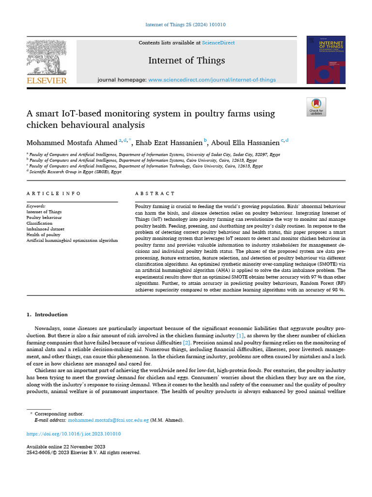 Mohammed Mostafa Ahmed A Smart Iot Based Monitoring | PDF