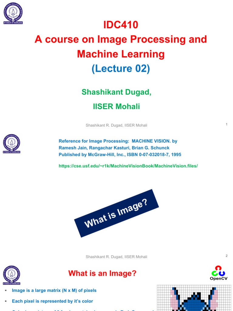 Introduction_to_OpenCV_Shashi_02 | PDF | Pixel | Multidimensional Signal Processing