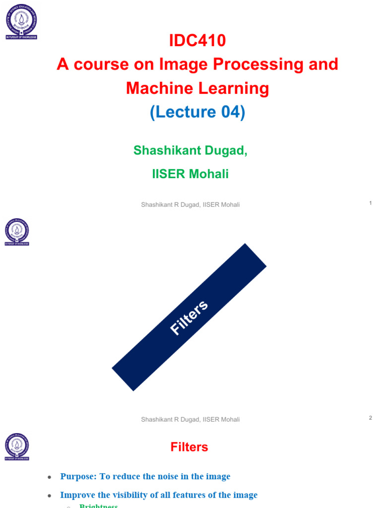Machine Learning Course Shashi Lecture 04 | PDF | Convolution ...