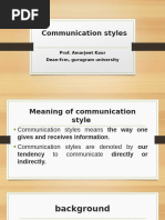 Communication Styles &matrix | PDF | Communication | Psychology