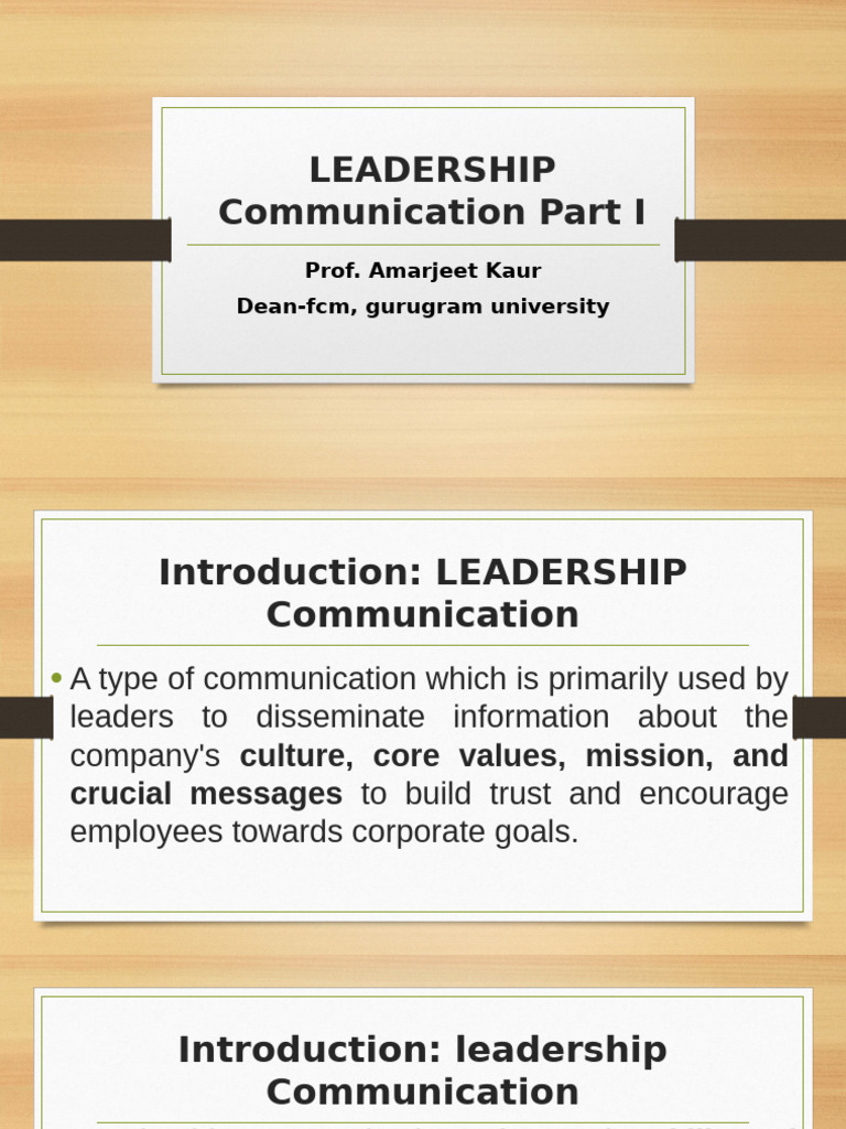 Enhancing Leadership Communication Skills | PDF | Leadership ...