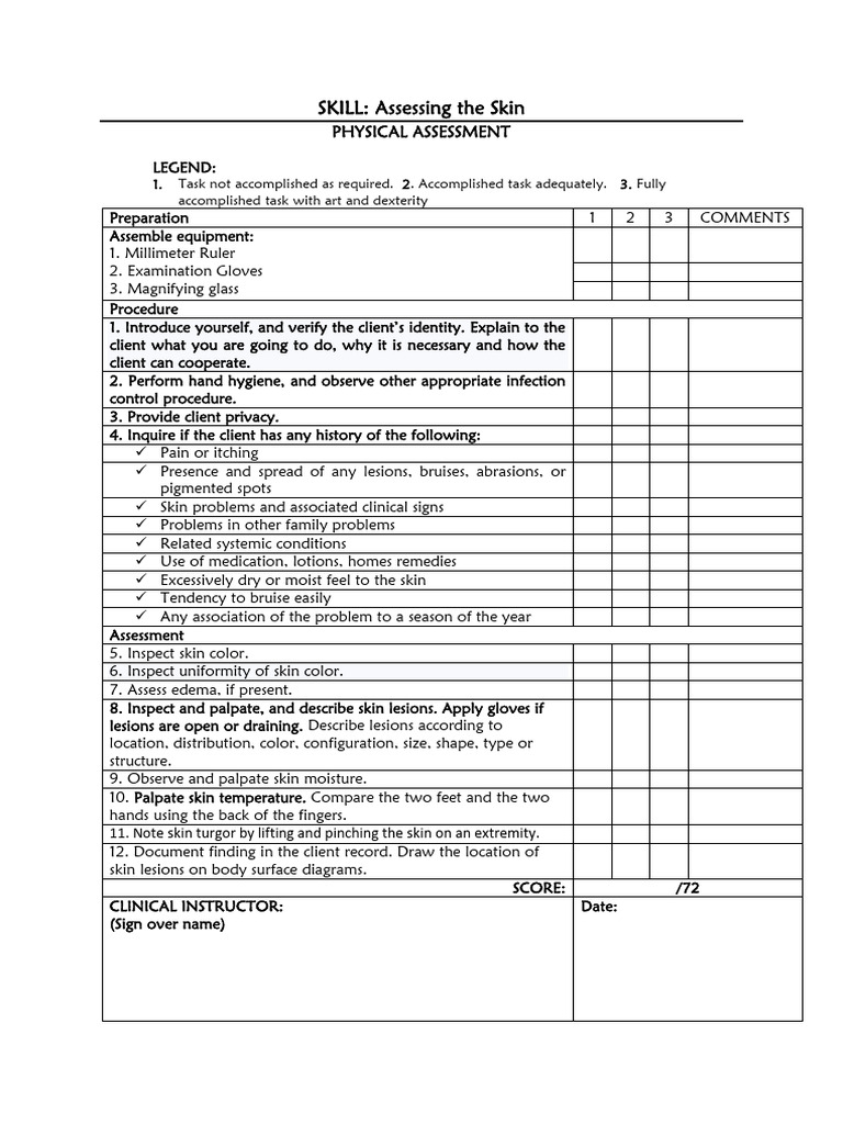 Skin, Hair, and Nail Assessment Guide | PDF | Nail (Anatomy) | Diseases ...