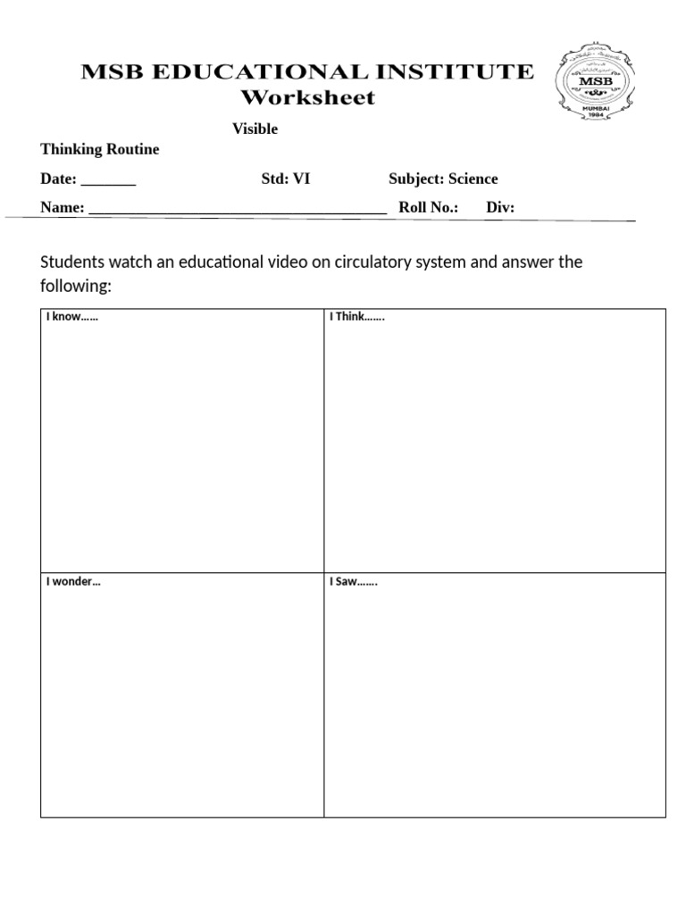 VTR Circulatory System | PDF