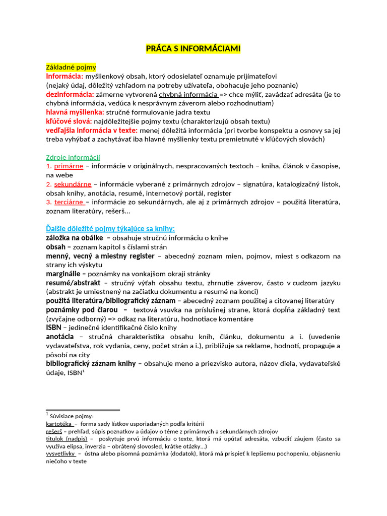 Práca S Informáciami | PDF