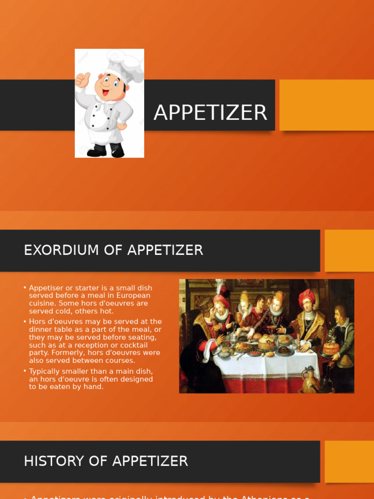 History and Types of Appetizers | PDF
