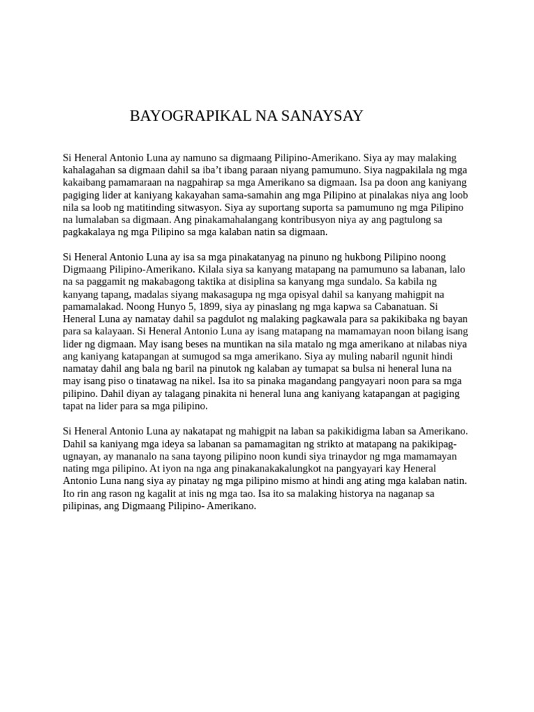 FILIPINO-BAYOGRAPIKAL-NA-SANAYSAY (1) | PDF